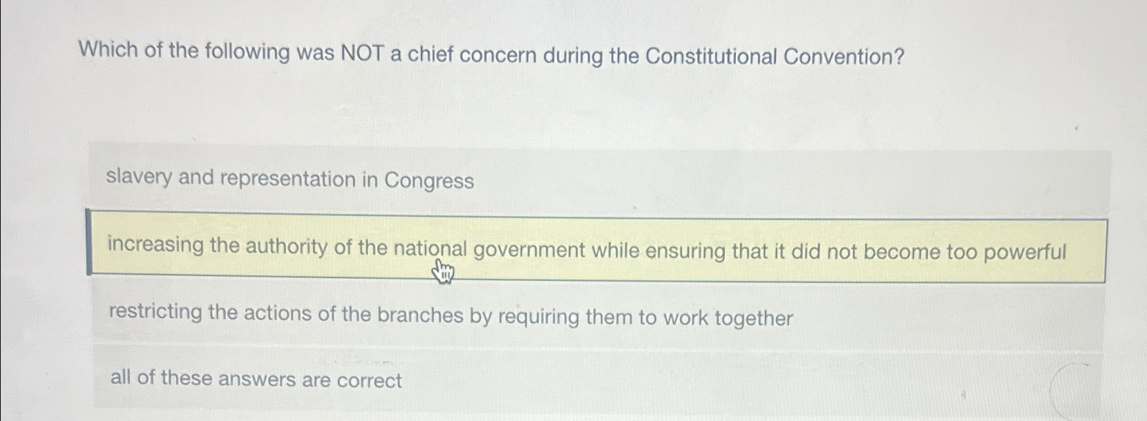 Solved Which of the following was NOT a chief concern during | Chegg.com