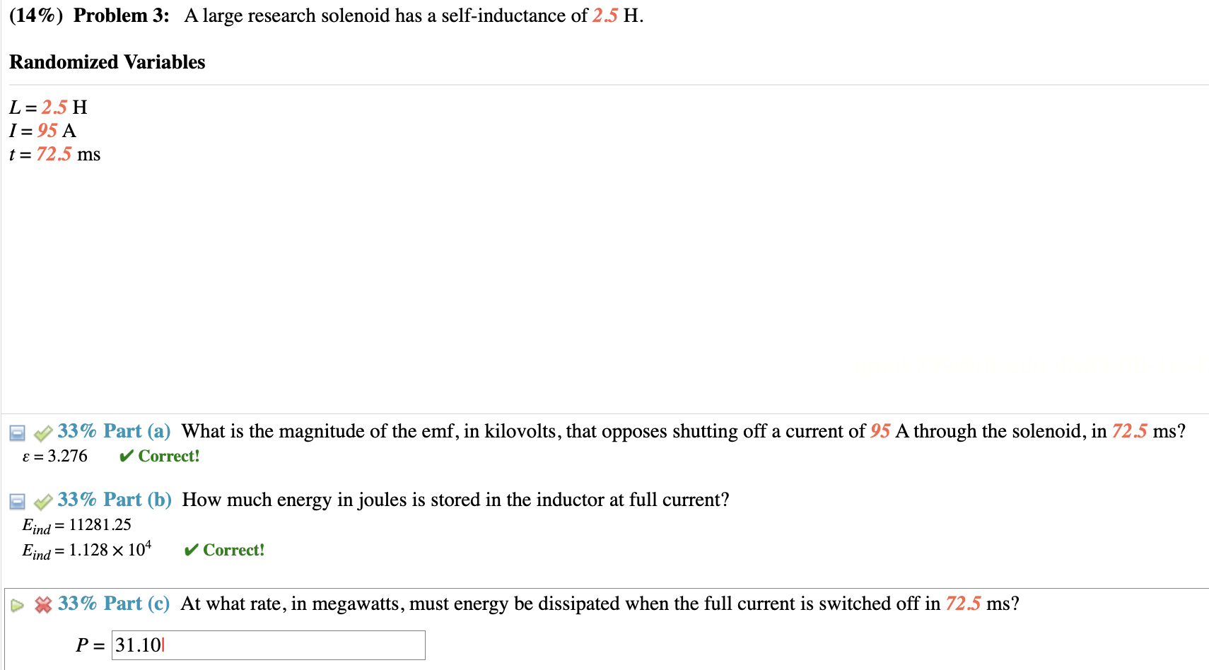 please help with part c my answer is wrong | Chegg.com