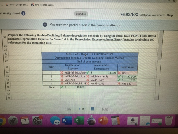 Solved Sullivan ranch corporation EXCEL FORMULA HELP | Chegg.com