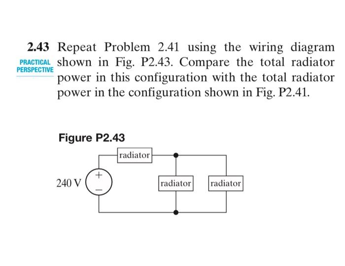 Solved 2.43 Repeat Problem 2.41 using the wiring diagram | Chegg.com