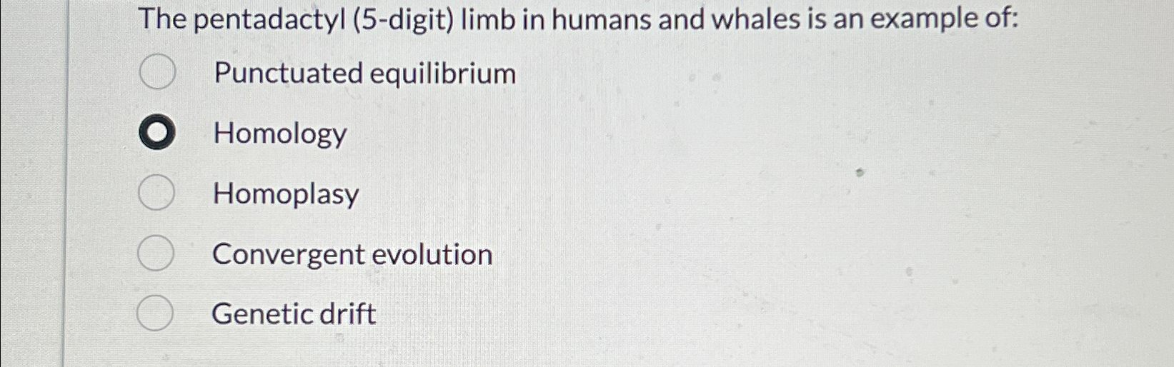 Solved The Pentadactyl 5 Digit ﻿limb In Humans And Whales