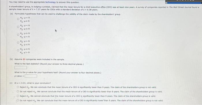 Solved You may need to use the appropriate technology to | Chegg.com