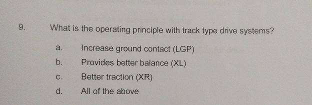 Solved What is the operating principle with track type drive | Chegg.com
