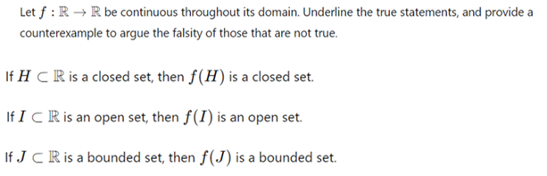 Solved Let f:R→R ﻿be continuous throughout its domain. | Chegg.com