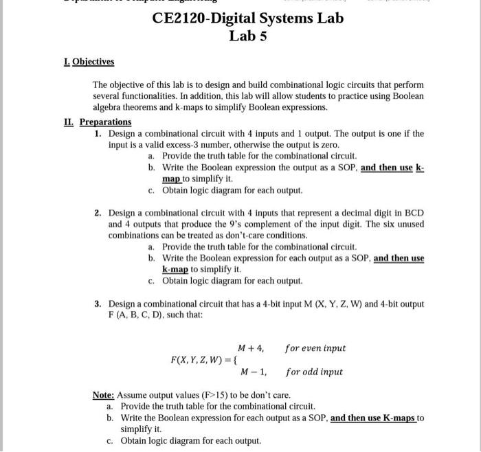 Solved Objectives The objective of this lab is to design and | Chegg.com