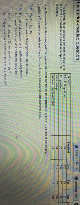 Solved Instructor-created question Assigned Media Question | Chegg.com