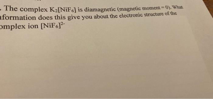 Solved Calculate the spin-only magnetic moment for | Chegg.com