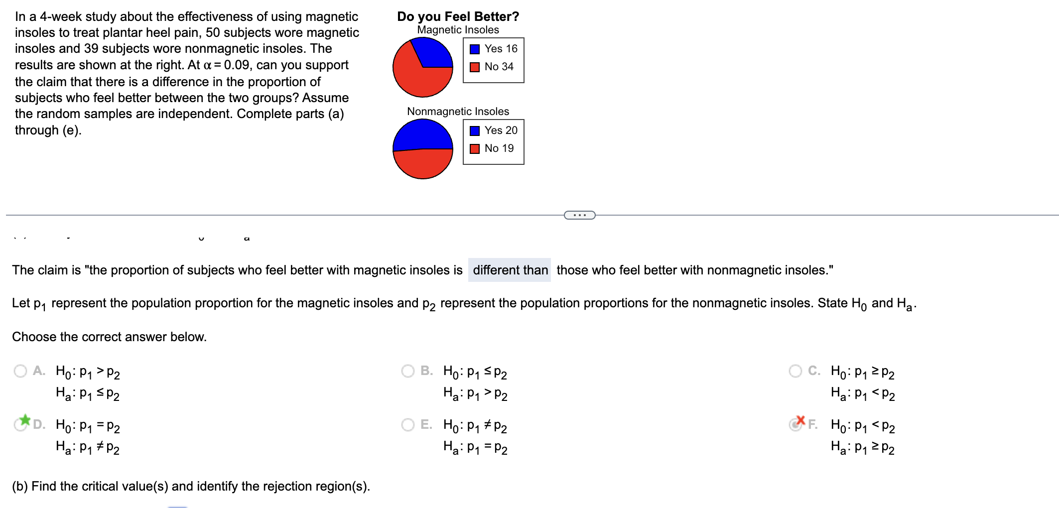 Solved I am struggling with finding the Critical Value(s). | Chegg.com