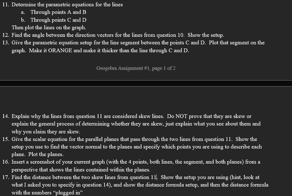 Solved In Geogebra, create the following points with their | Chegg.com