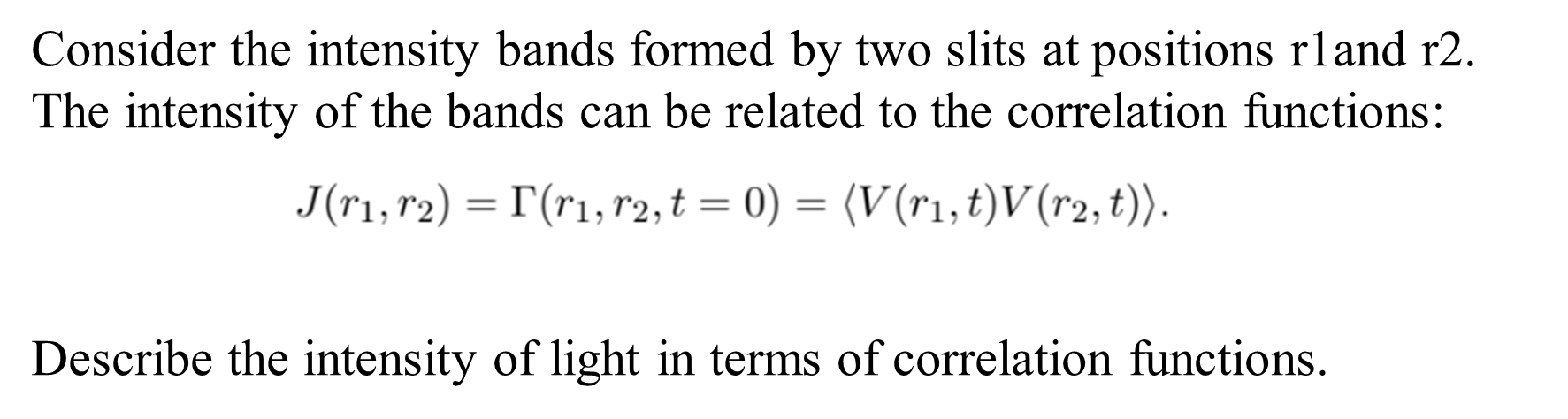 Solved Consider the intensity bands formed by two slits at | Chegg.com
