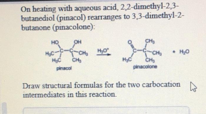 Solved On heating with aqueous acid, 2,2-dimethyl-2,3- | Chegg.com
