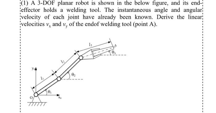 Solved (1) A 3-DOF planar robot is shown in the below | Chegg.com