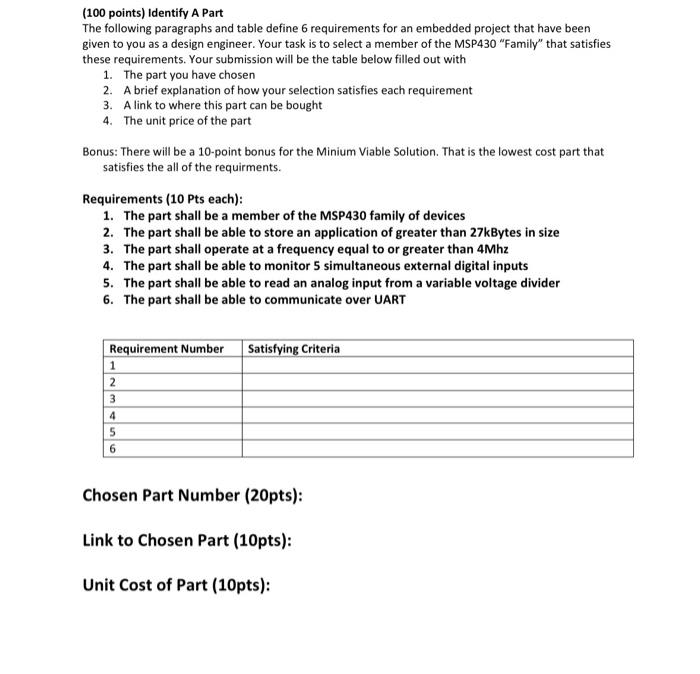 Solved (100 points) Identify A Part The following paragraphs | Chegg.com