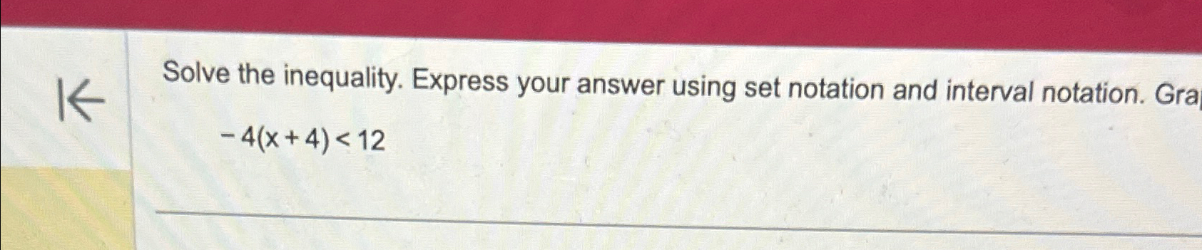 Solved Solve the inequality. Express your answer using set | Chegg.com