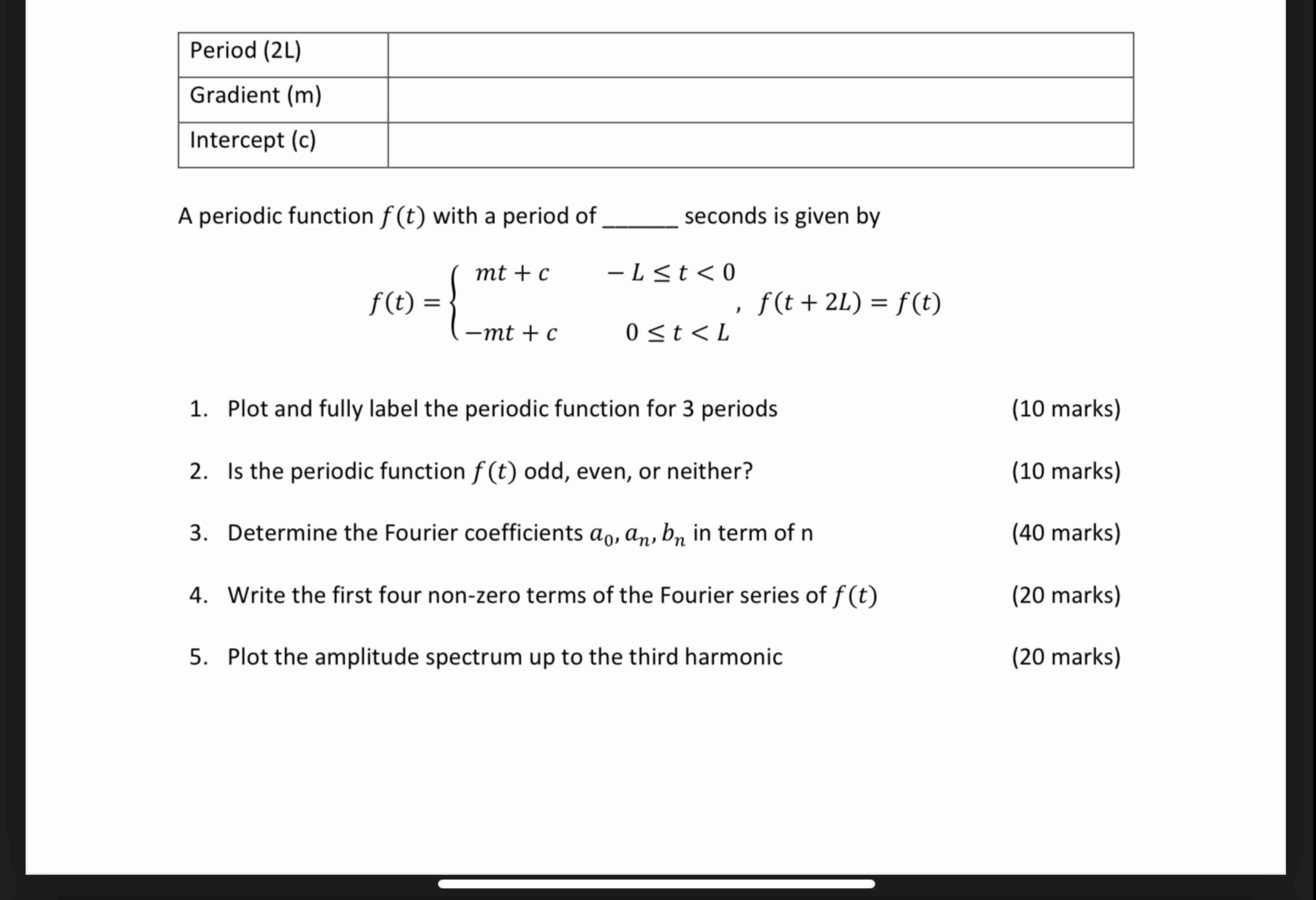 Solved A Periodic Function Ft With A Period Of Seconds 9941