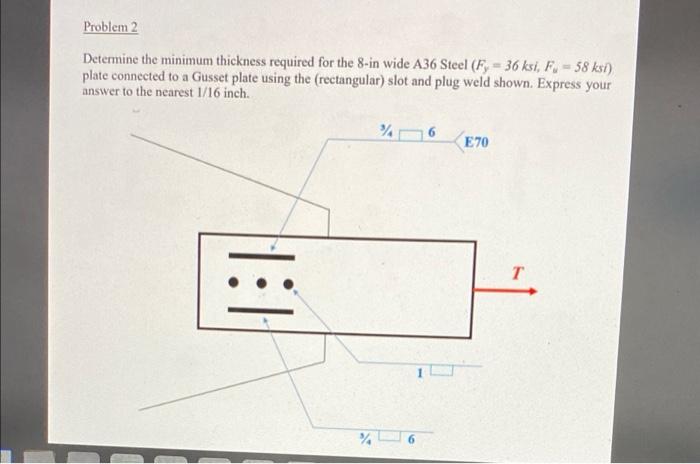 Solved Problem 2 Determine the minimum thickness required | Chegg.com