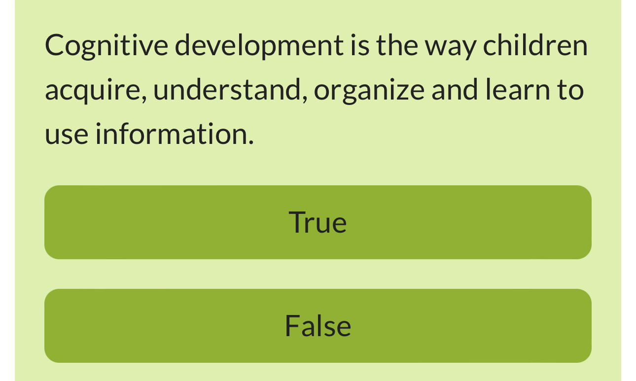 Solved Cognitive development is the way children acquire, | Chegg.com