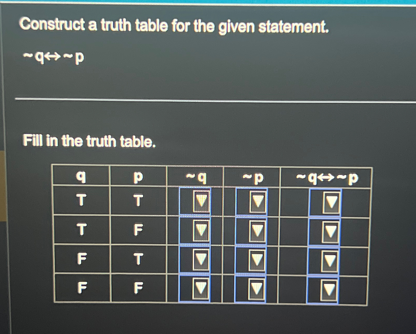 Solved Construct a truth table for the given | Chegg.com