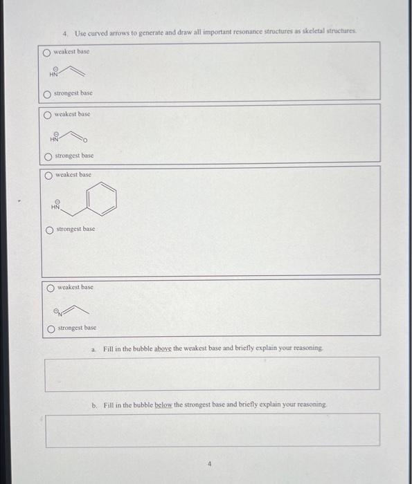 Solved 4. Use curved arrows to generate and draw all | Chegg.com