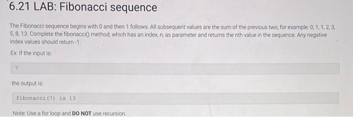 Solved The Fibonacoi sequence begins with 0 and then 1 | Chegg.com