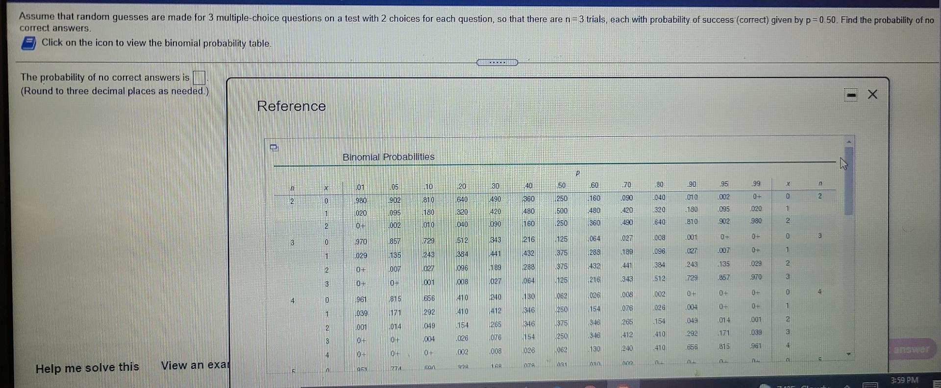 Solved Assume that random guesses are made for 3 | Chegg.com