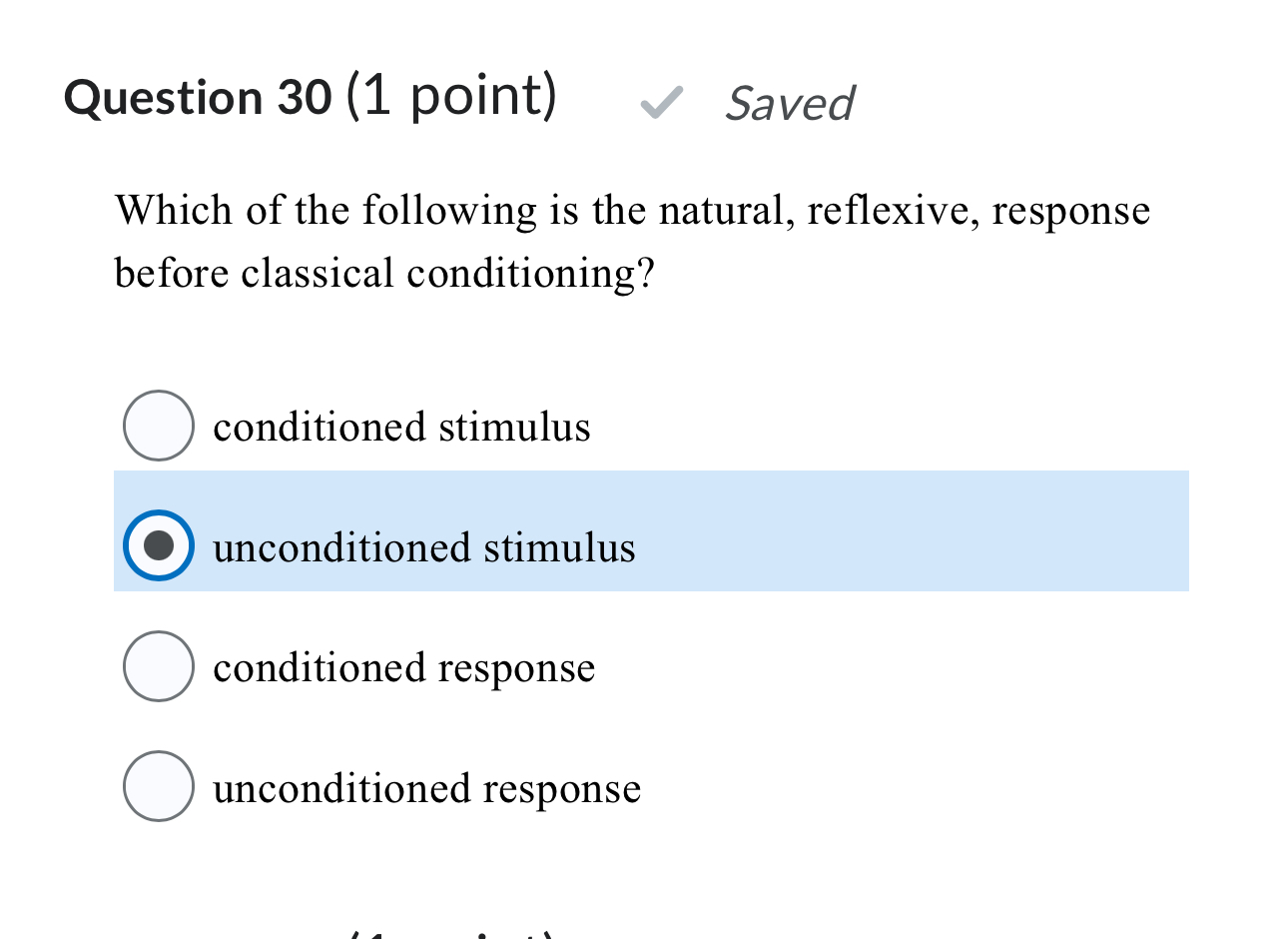 Solved Question 30 (1 ﻿point) ﻿SavedWhich of the following | Chegg.com