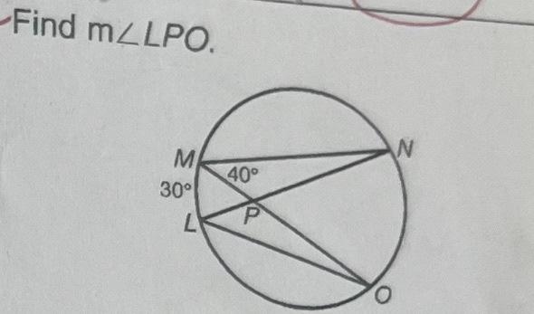 Solved Find m∠LPO. | Chegg.com