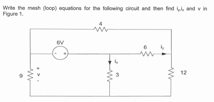 Solved Write the mesh (loop) ﻿equations for the following | Chegg.com