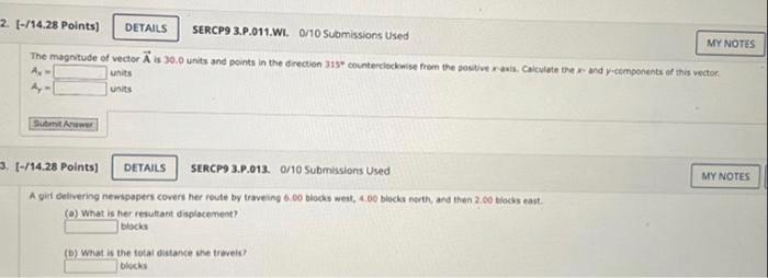 Solved Ax= units 4=2 units [−/14.28 Points] SERCP9 3.P.013. | Chegg.com