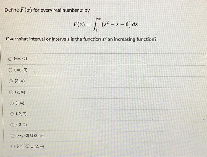 Solved Define \\( F(x) \\) for every real number \\( x \\) | Chegg.com