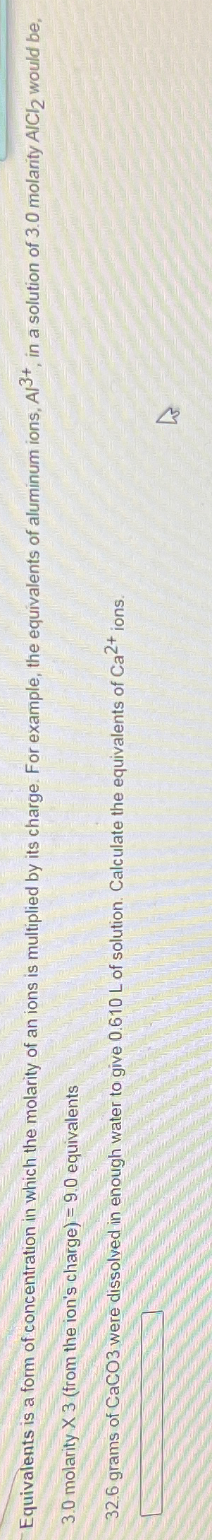 Solved Equivalents is a form of concentration in which the | Chegg.com