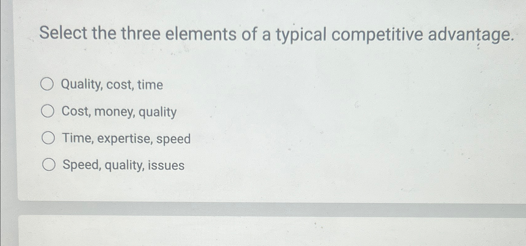 Solved Select the three elements of a typical competitive | Chegg.com