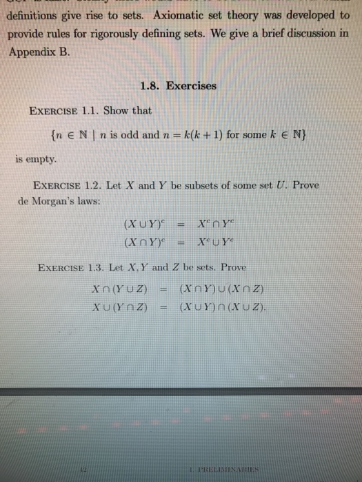 Solved definitions give rise to sets. Axiomatic set theory | Chegg.com