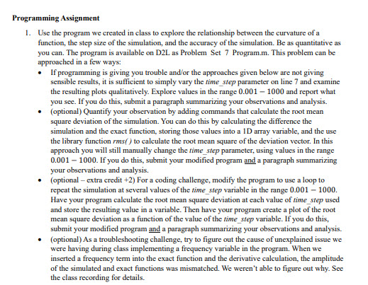 Solved Programming Assignment: Using Octave Explore the | Chegg.com