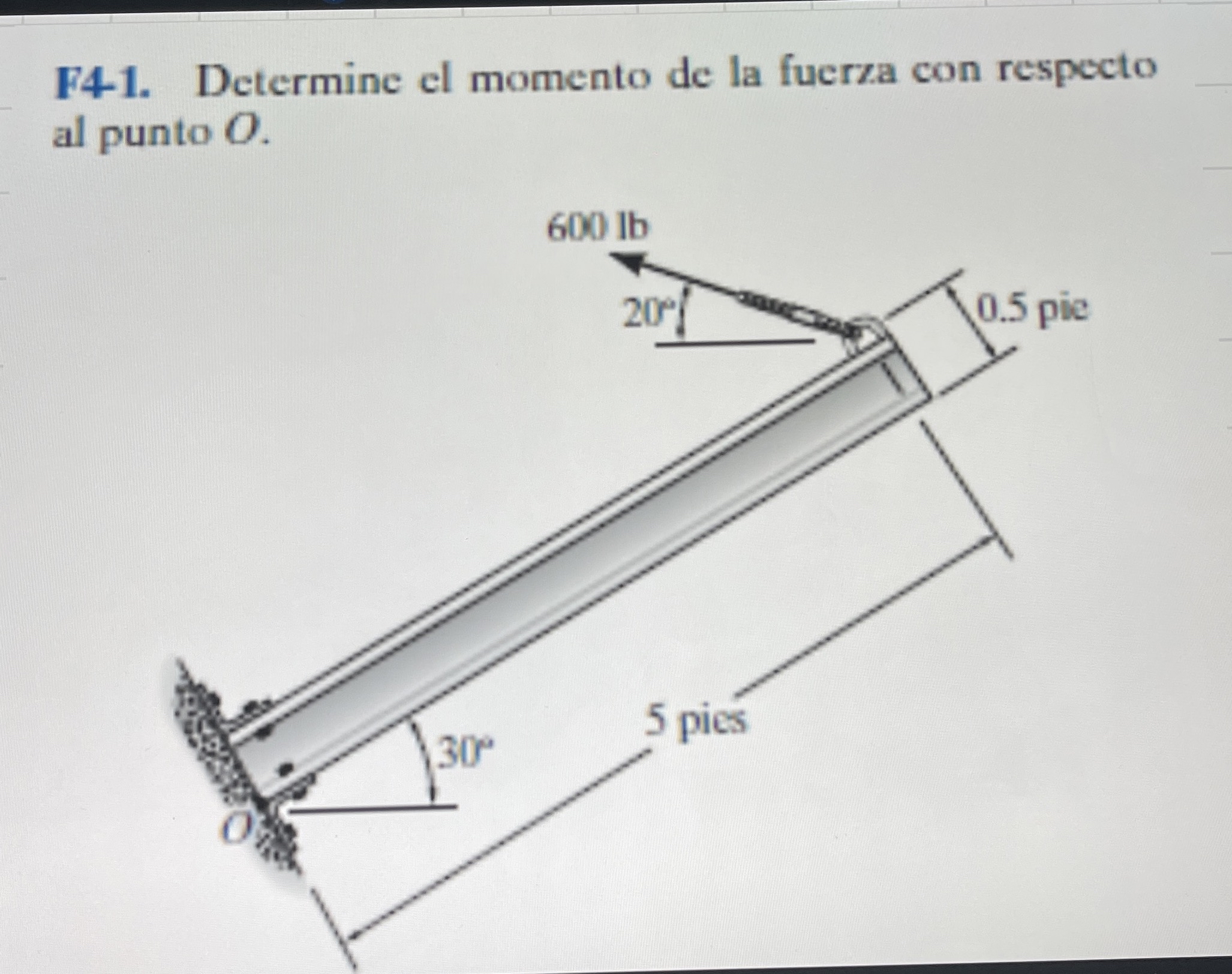 Solved F4-1. Determine el momento de la fuerza con | Chegg.com Solved F4-1. Determine el momento de la fuerza con | Chegg.com