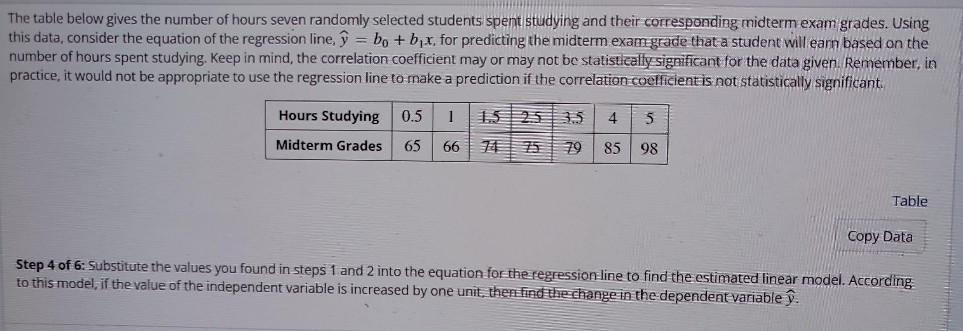 Solved \r\nThe table below gives the number of hours seven | Chegg.com