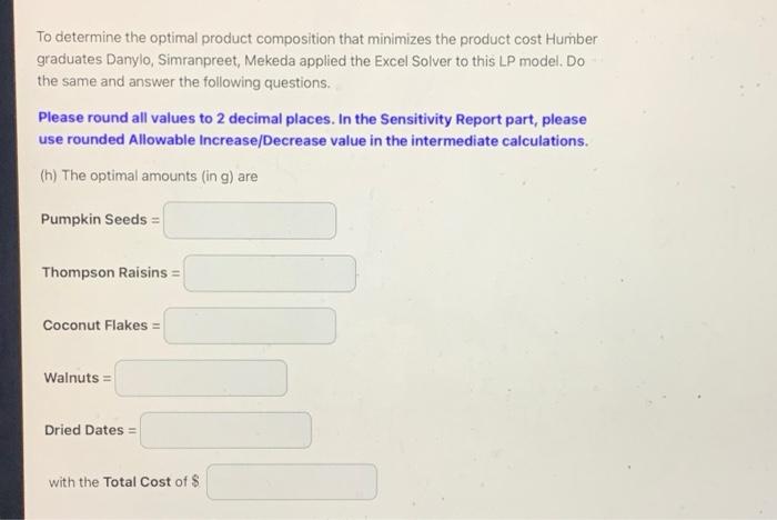 Solved To determine the optimal product composition that | Chegg.com