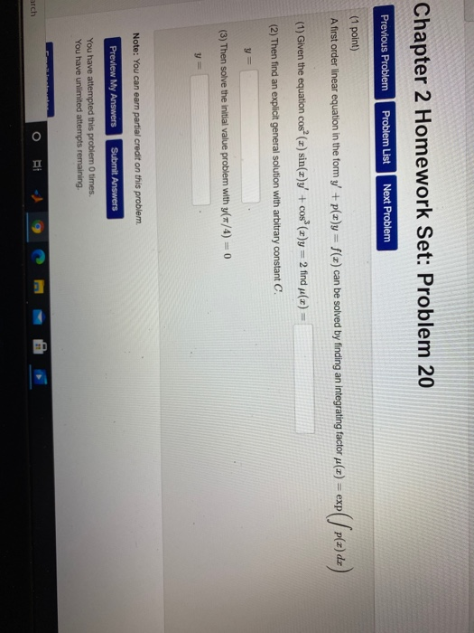 Solved Chapter 2 Homework Set: Problem 20 Previous Problem | Chegg.com