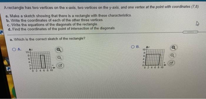 Solved A rectangle has two vertices on the x-axis two | Chegg.com