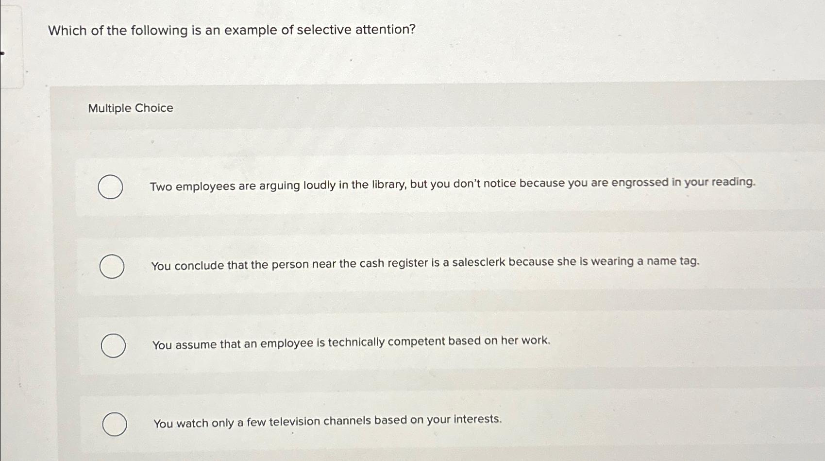 Solved Which of the following is an example of selective | Chegg.com