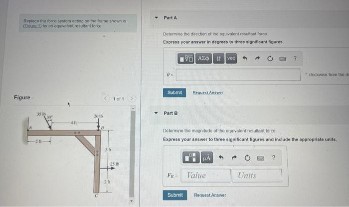 Solved Repisce the force syntom acting on the hame shown in | Chegg.com