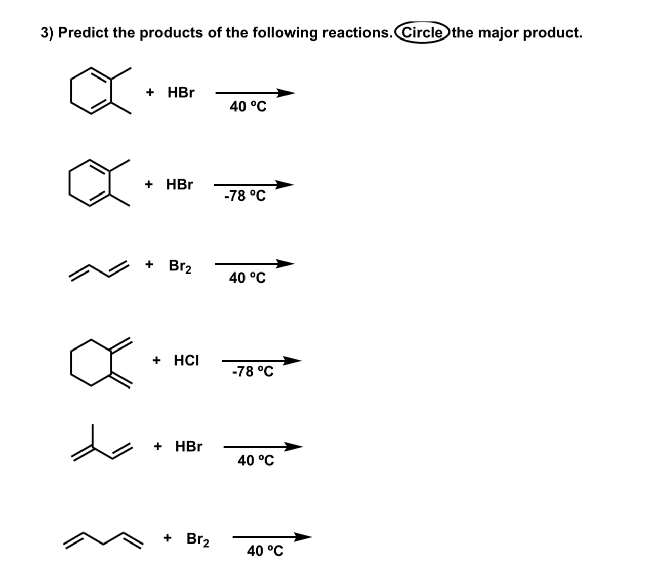 Solved Predict the products of the following reactions. | Chegg.com