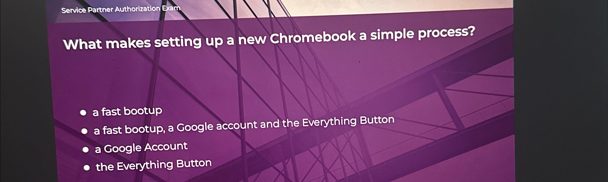 Solved Service Partner Authorization ExamWhat makes setting | Chegg.com