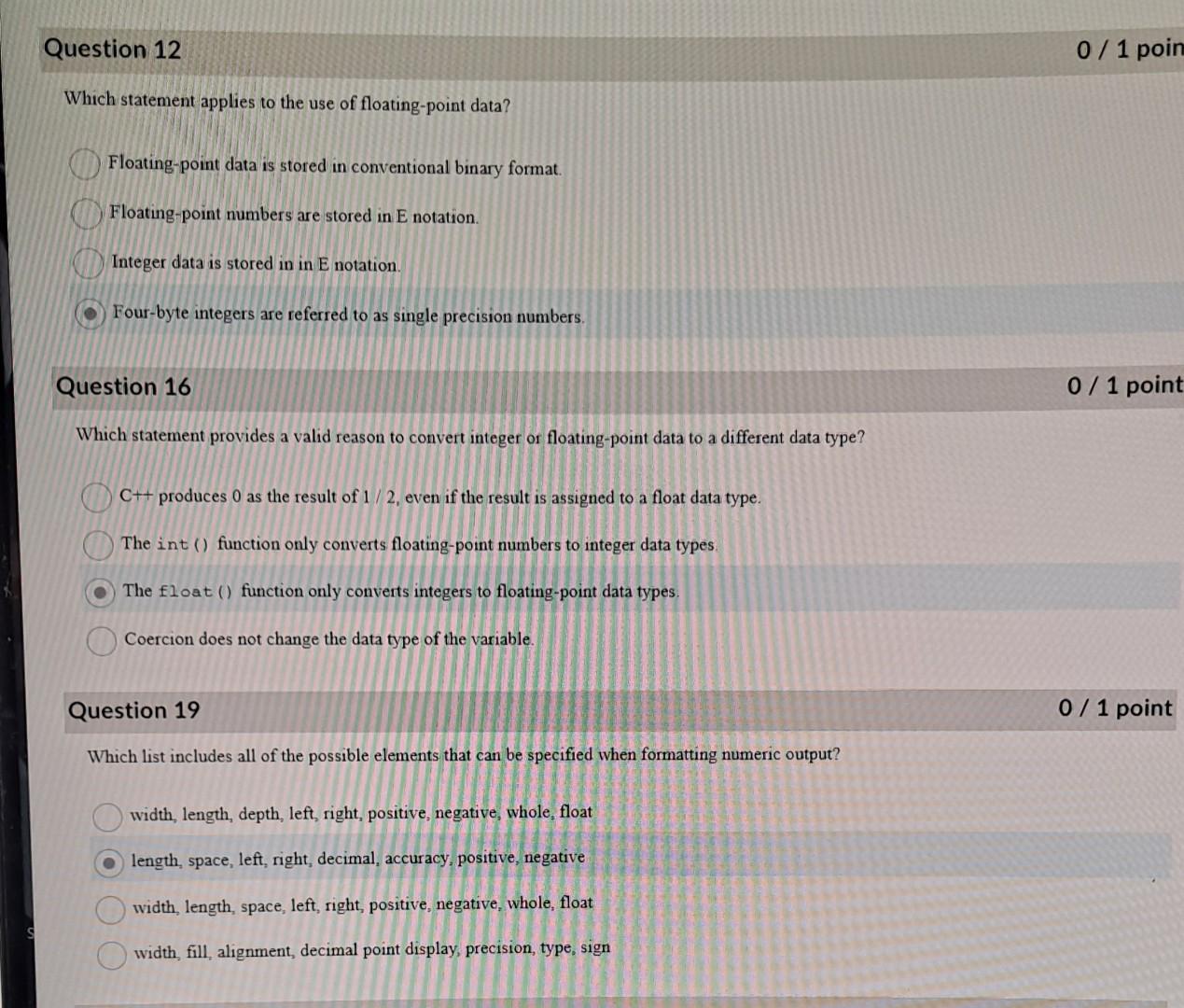Solved Which statement applies to the use of floating-point | Chegg.com