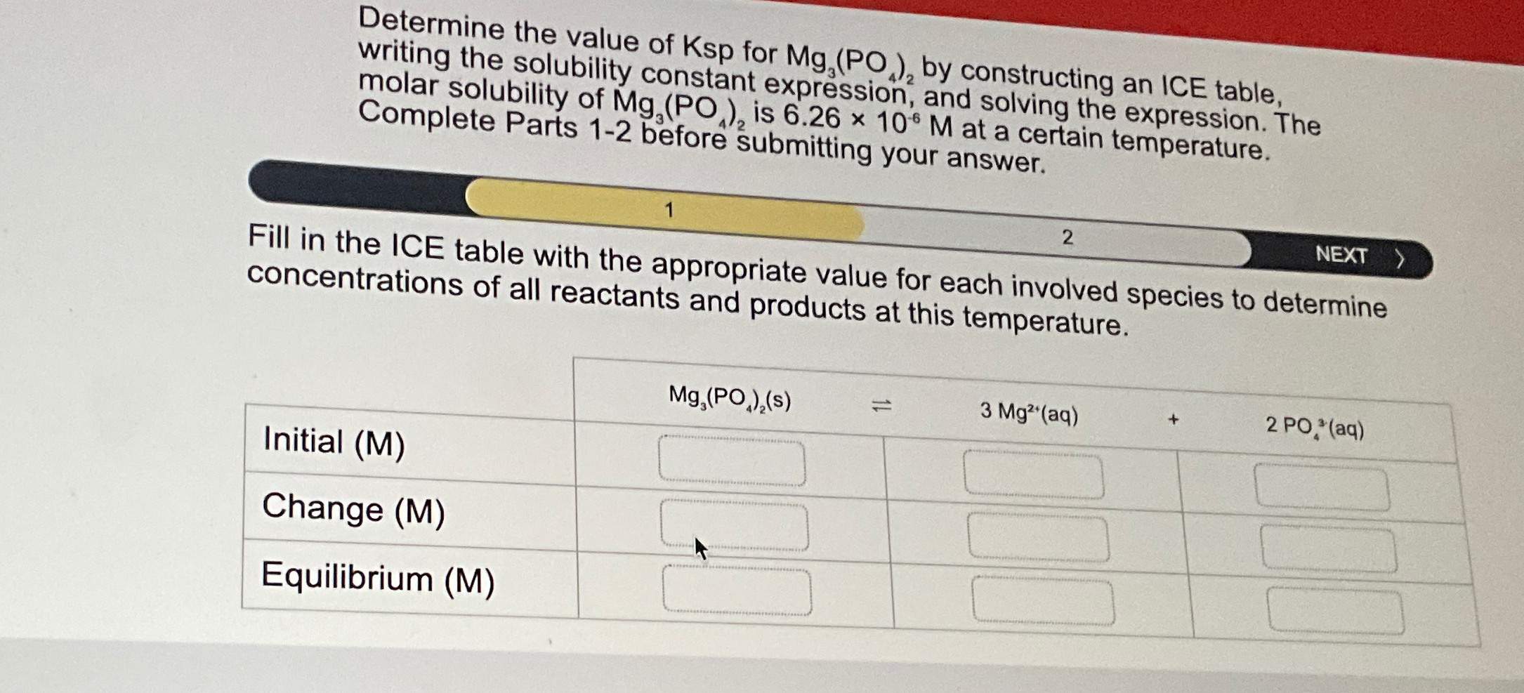 Solved Determine the value of Ksp ﻿for Mg3(PO4)2 ﻿by | Chegg.com