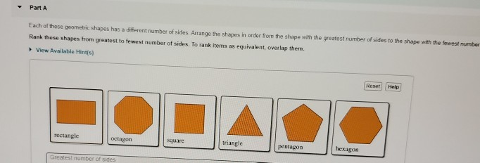 Solved Part A Each of these geometric shapes has a diferent | Chegg.com