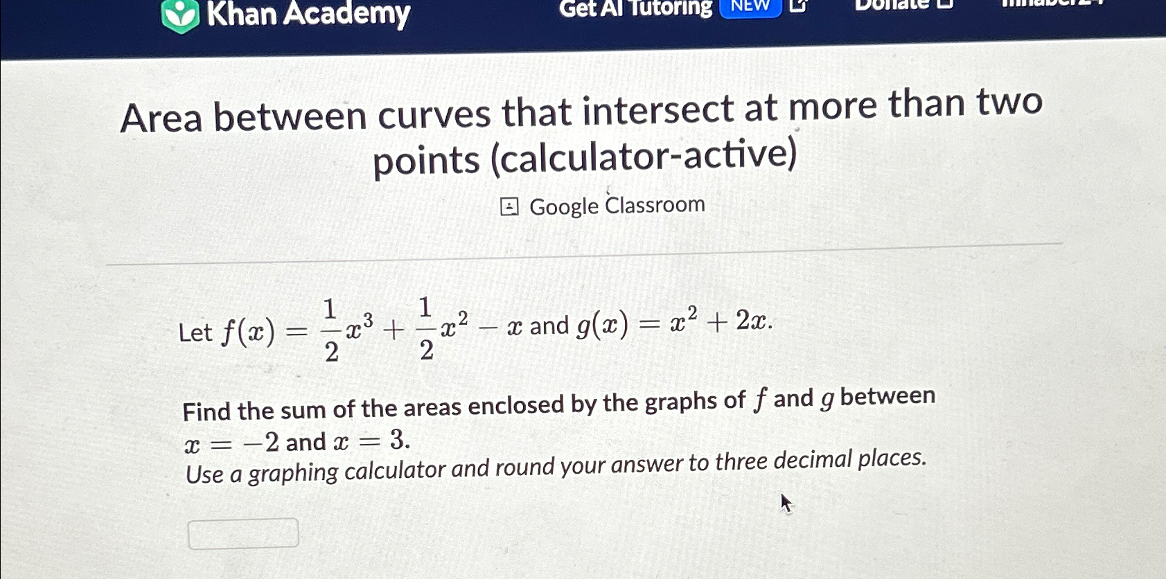 Solved Area between curves that intersect at more than two | Chegg.com