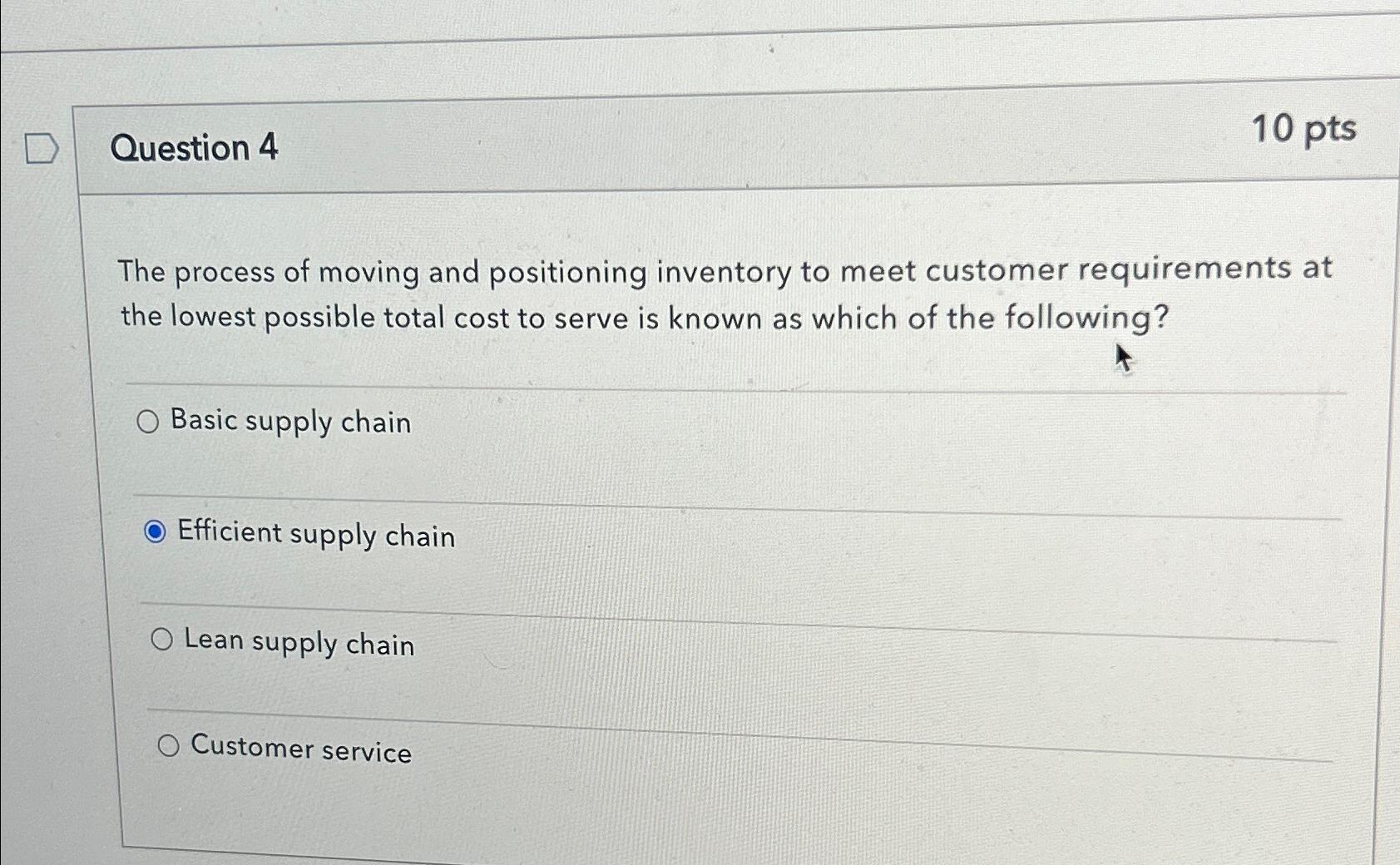 Solved Question 410 ﻿ptsThe process of moving and | Chegg.com
