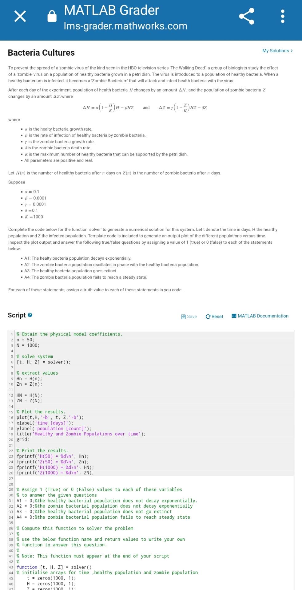 Solved To prevent the spread of a zombie virus of the kind | Chegg.com