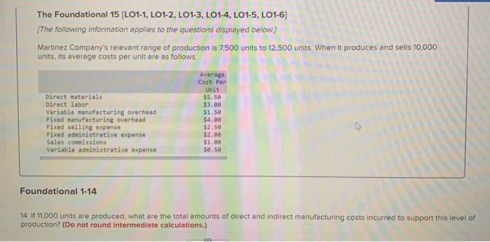 Solved The Foundational 15 (L01-1, L01-2, L01-3, LO1-4, | Chegg.com